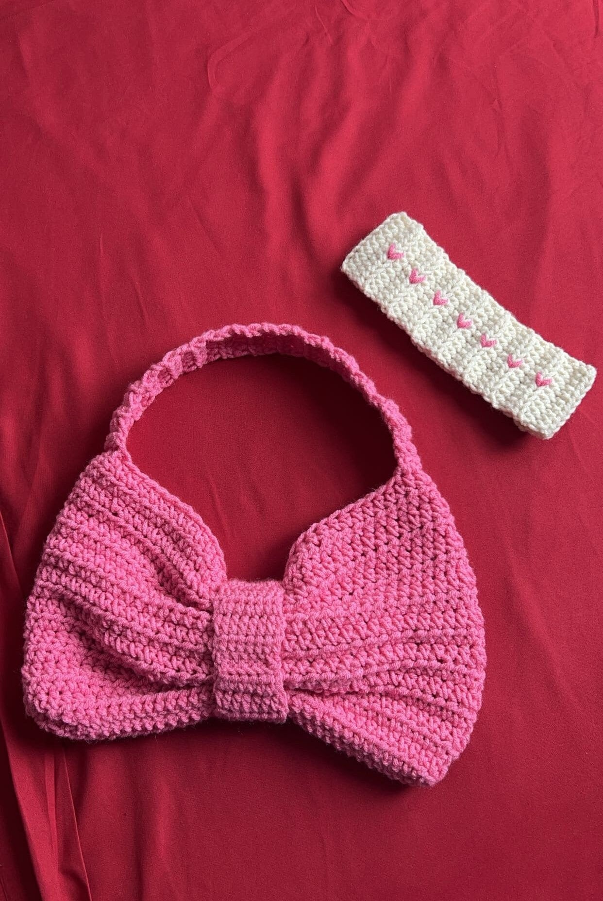 Handmade Crochet Coquette Bow Bag, Shoulder Bag, Girly Vibes, Trendy ...