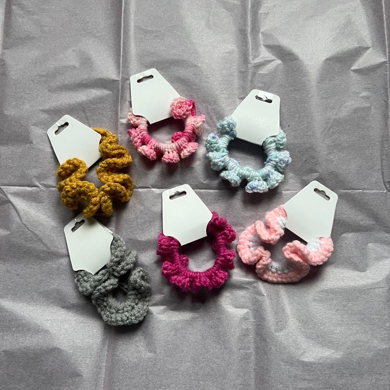 Handmade Crochet Hair Tie Scrunchie Set, Hair Accessories, Gifts for ...