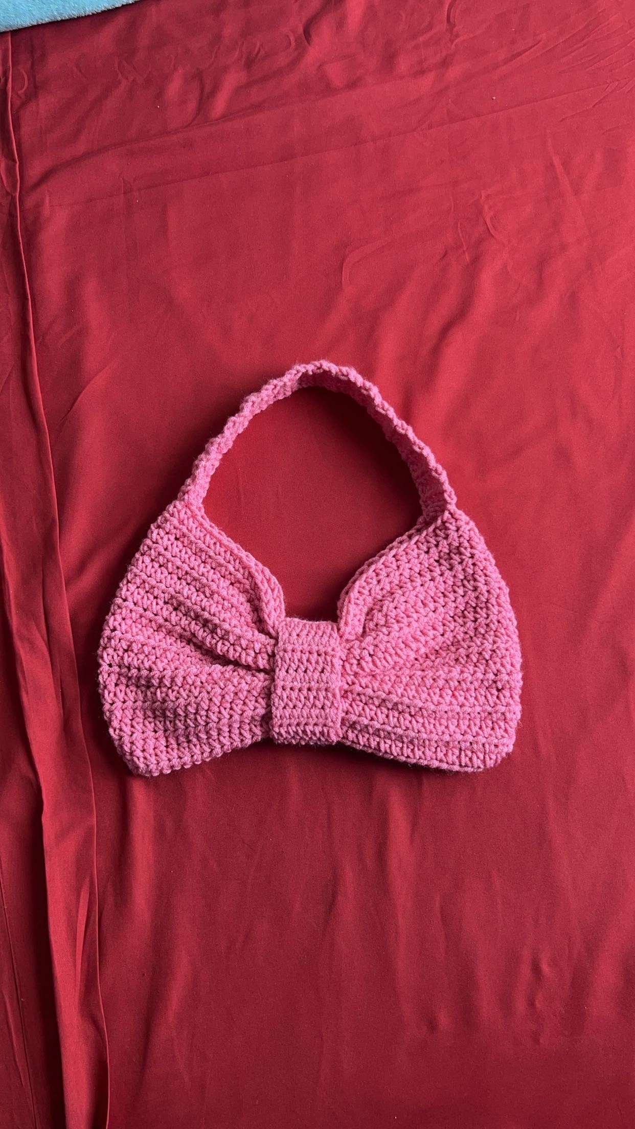 Handmade Crochet Coquette Bow Bag, Shoulder Bag, Girly Vibes, Trendy ...