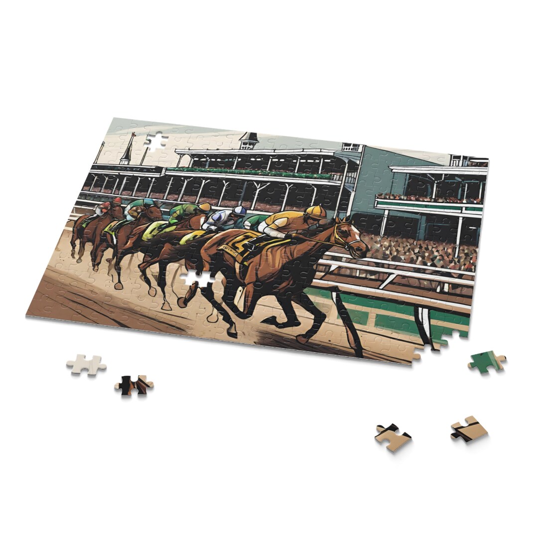 Horse Racing Puzzle for Derby Day Fun! Unique Thoroughbred Jigsaw ...