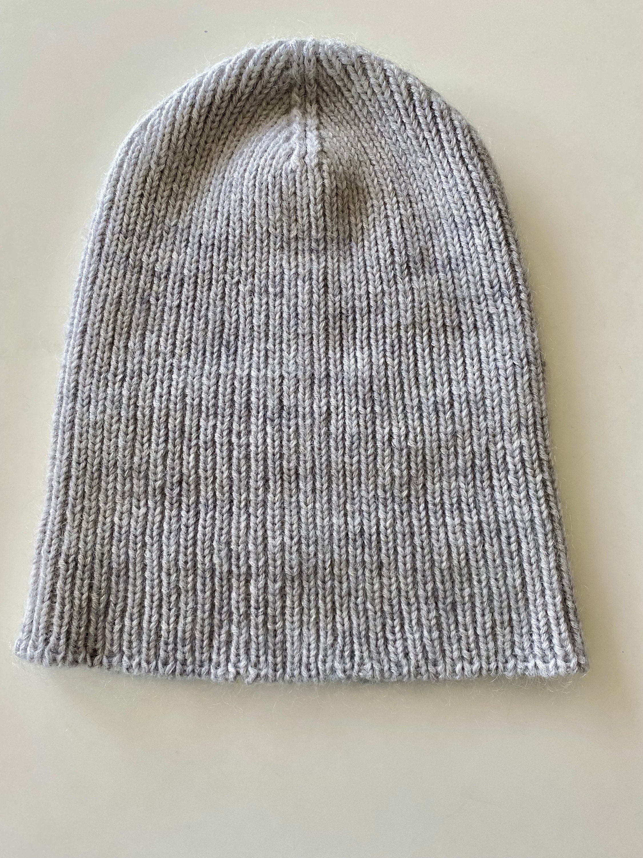 Gray Knitted Hat From Merino Wool and Kid Mohair. - Etsy