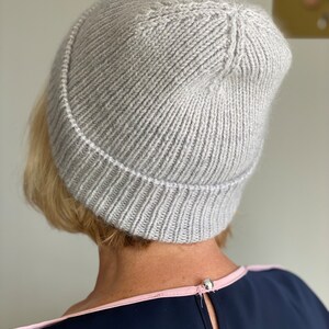 Gray Knitted Hat From Merino Wool and Kid Mohair. - Etsy