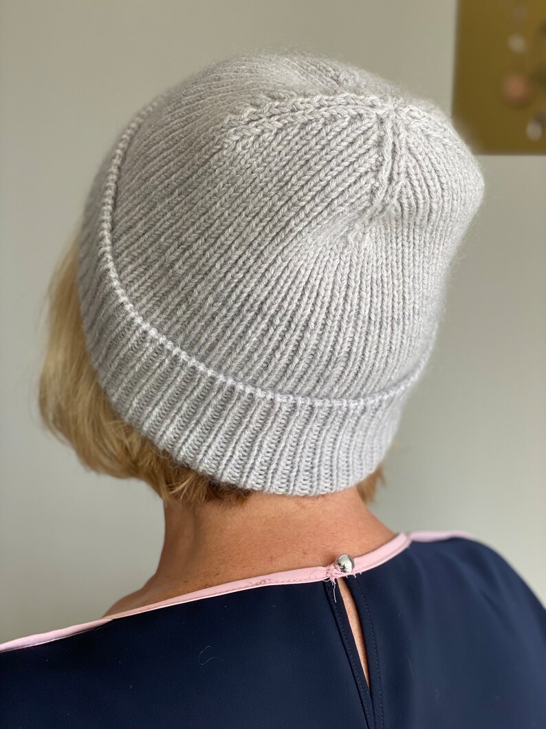 Gray Knitted Hat From Merino Wool and Kid Mohair. - Etsy