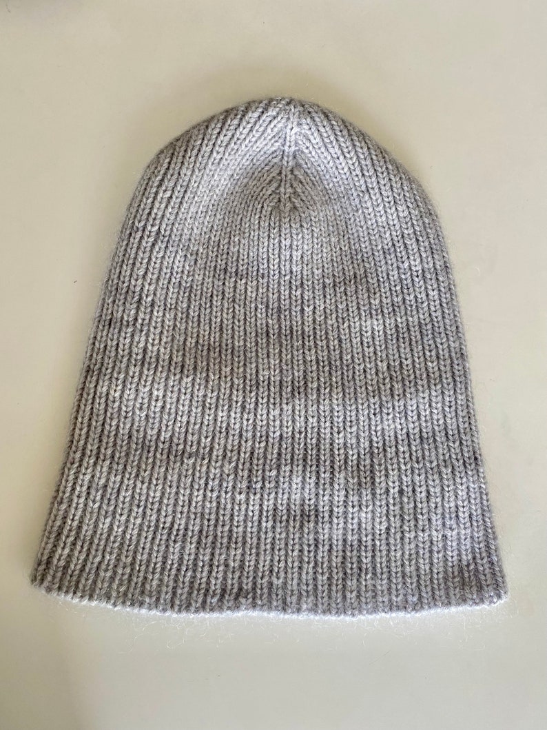 Gray Knitted Hat From Merino Wool and Kid Mohair. - Etsy
