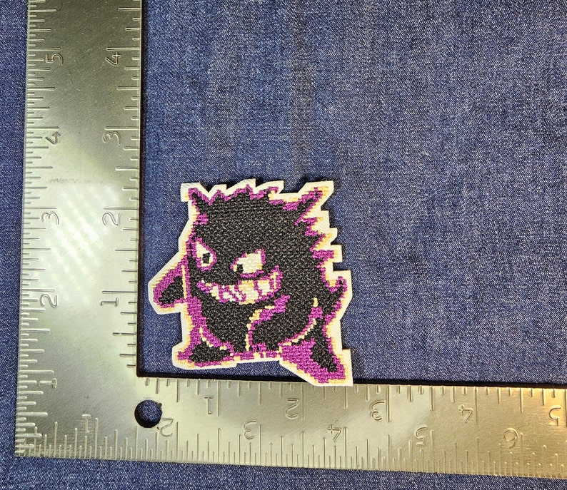 Gengar Pokémon Pixel Art Patch Embroidered Embroidery Patch Patches Iron on / Sew on Transfer - Etsy