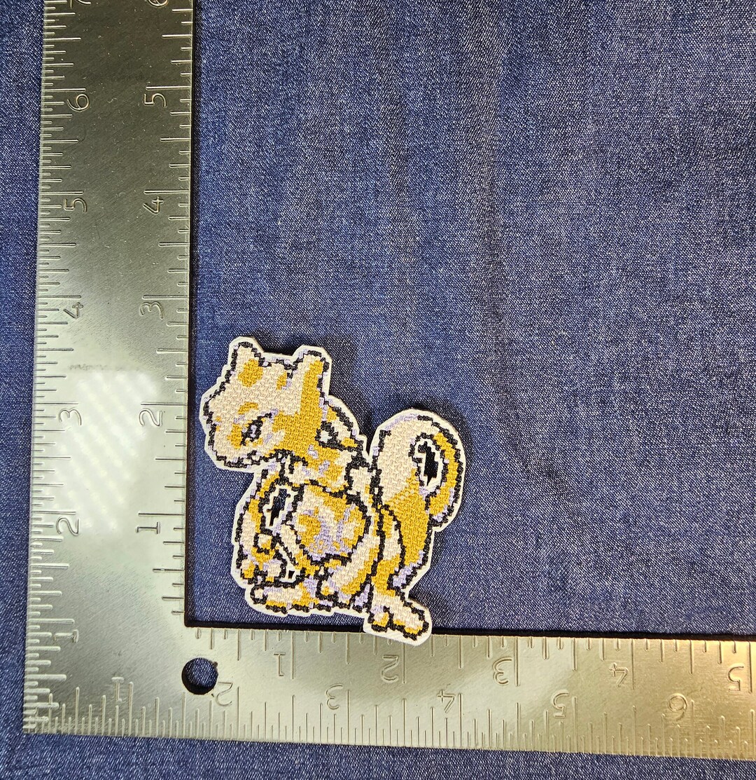 Mewtow Pokémon Pixel Art Patch Embroidered Embroidery Patch Patches ...