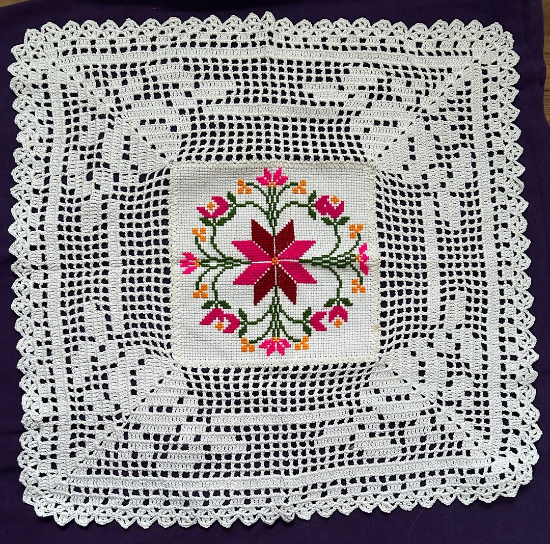Mexican Style Hand Embroidered Doily - Etsy