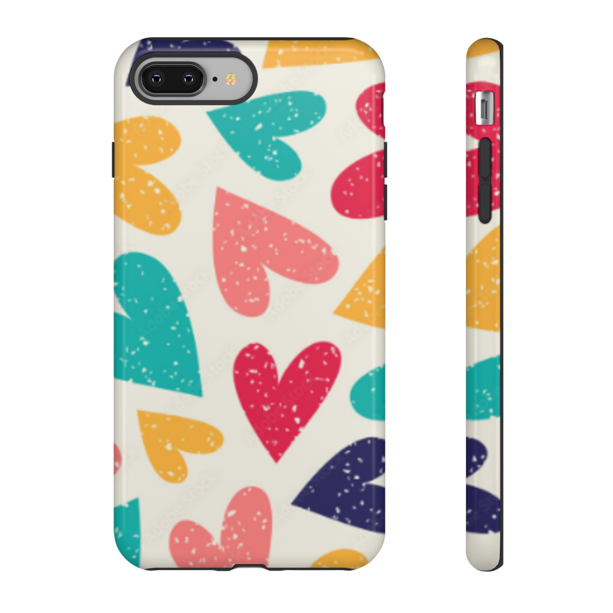 Coloful Hearts Phone Case, iPhone Phone Case, Pixel Phone Case, Samsung ...