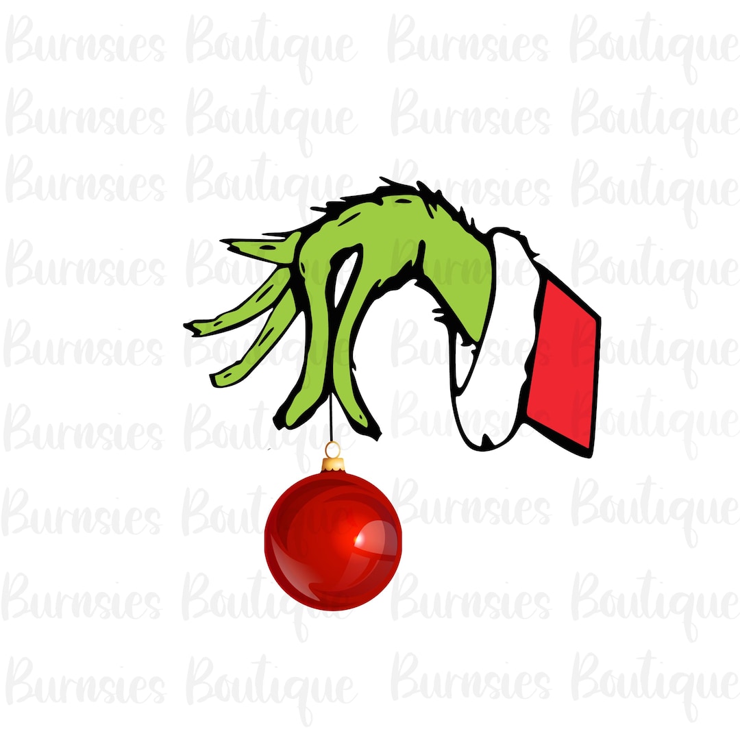 Grinch Hand Holding Ornament Png Svg, Grinch Hand Png Svg, Christmas ...