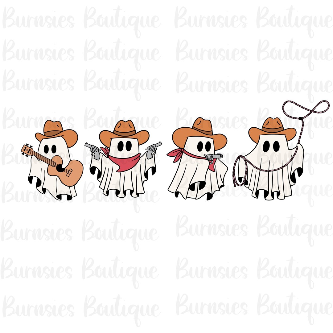 Cute Ghost Png Svg, Cowboy Ghost Png, Cowgirl Ghost Png, Spooky Season ...