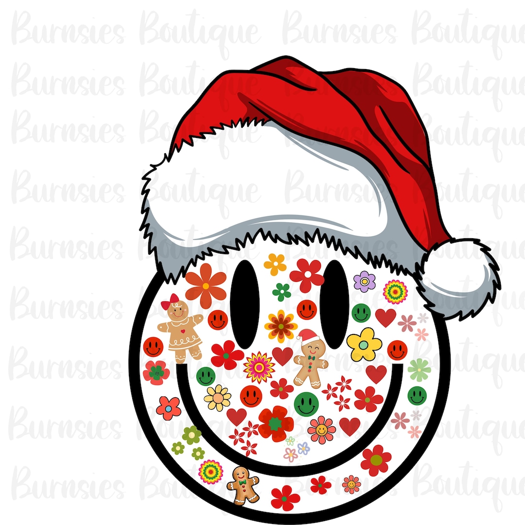 Retro Smiley Face Png, Christmas Smiley Face Png, Christmas Shirt, Cute ...