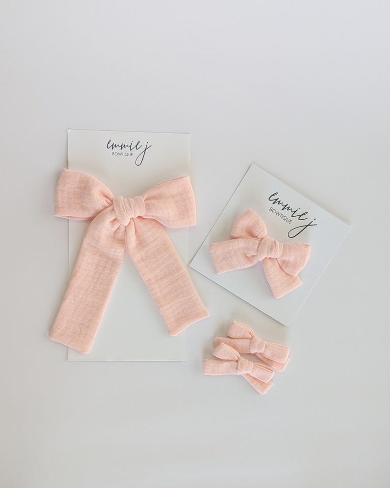 Cotton Gauze Baby Bows, Mommy & Me Matching Bows, Soft Baby Bow ...