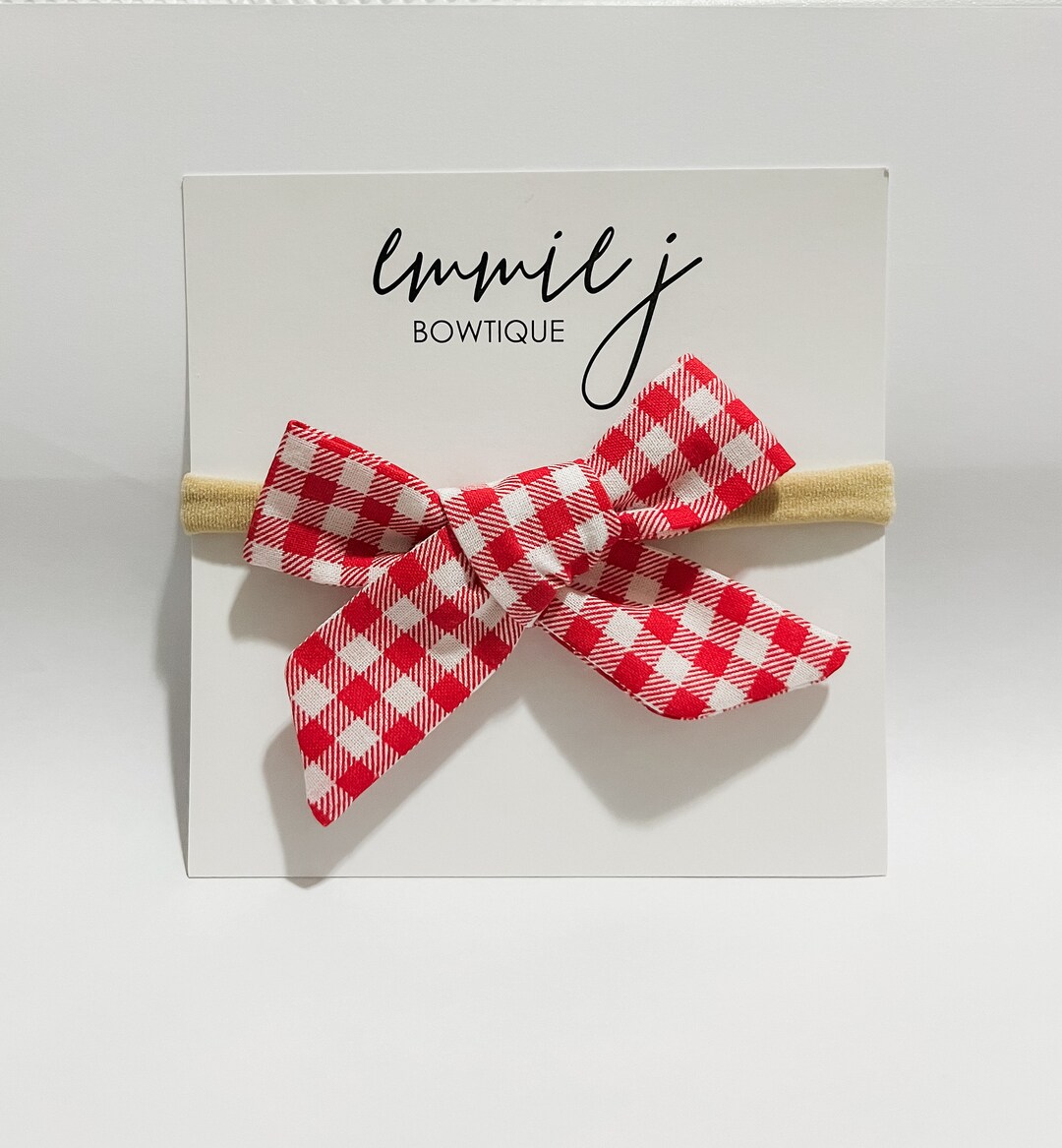 Red Plaid Baby Bow, Red Bow, Baby Girl Hair Accessories, Baby Bow ...