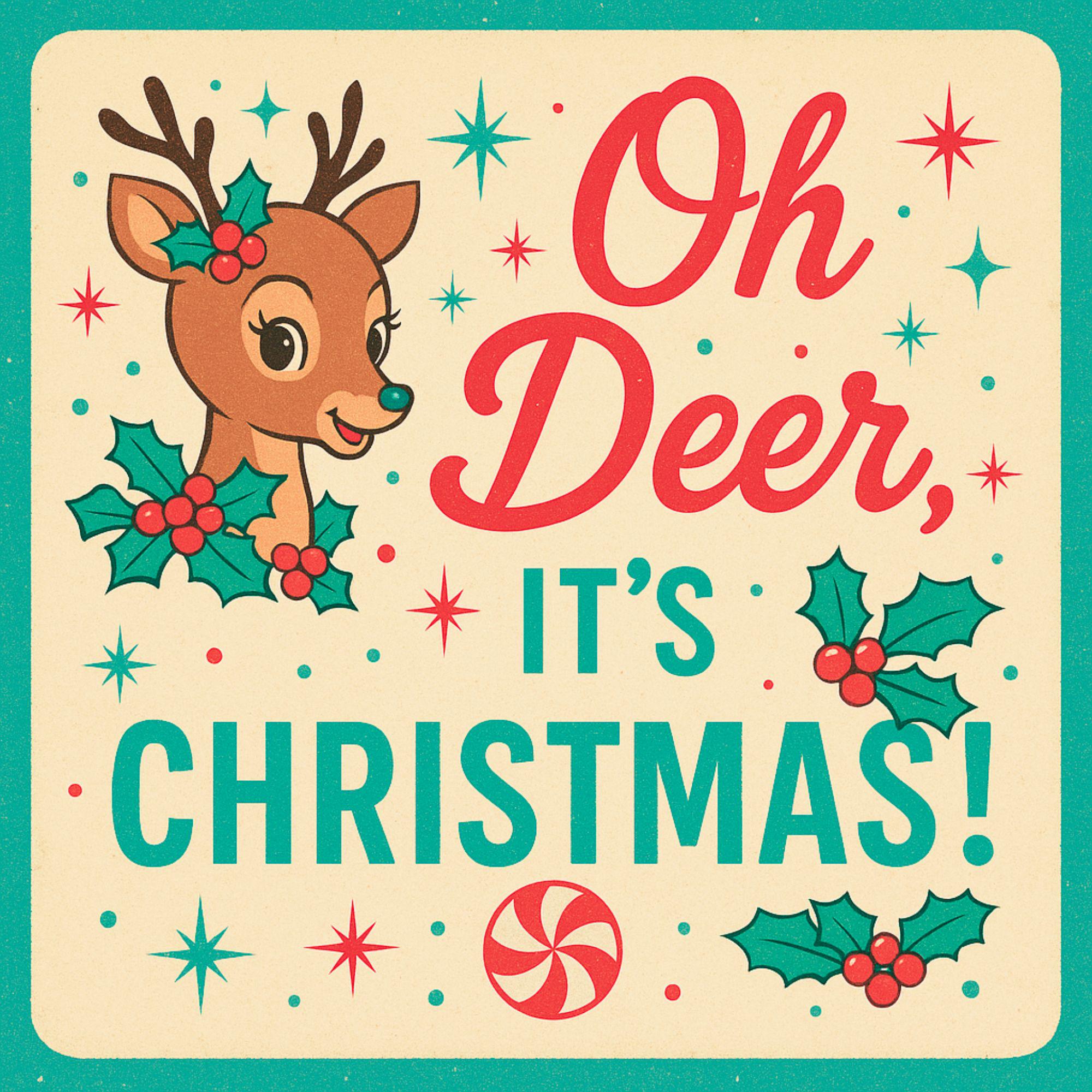 Retro Reindeer Christmas Sign: Vintage Holiday Wall Decor - Etsy