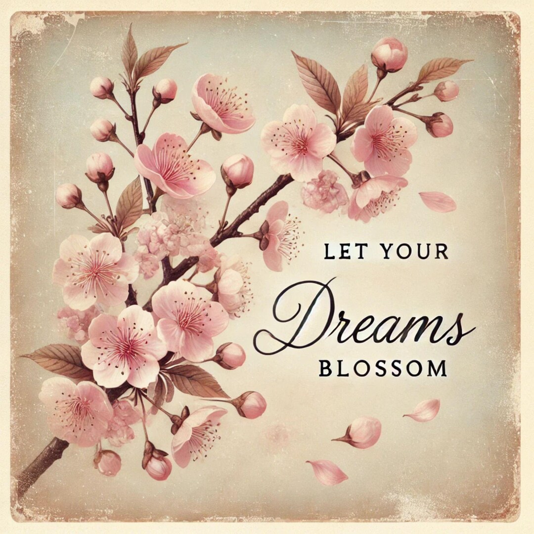 Let Your Dreams Blossom Aluminum Sign – Inspirational Floral Wall Art ...