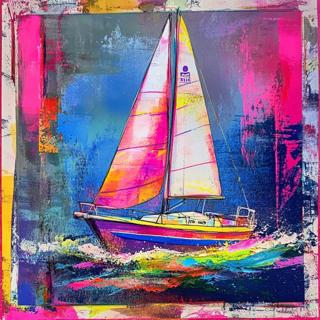 Vibrant Sailboat Wall Art Sign – 10x10 Aluminum Nautical Decor ...