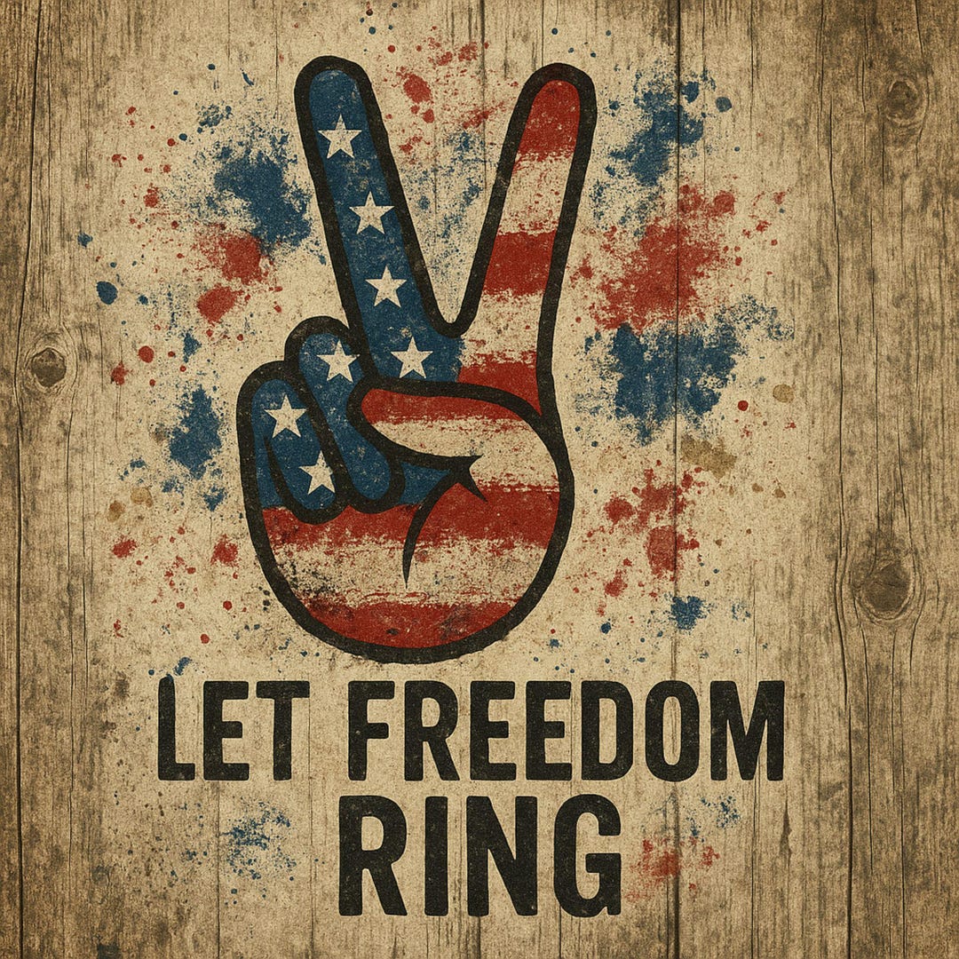 Let Freedom Ring Sign – 10x10 Aluminum Patriotic Wall Art, Peace Hand ...