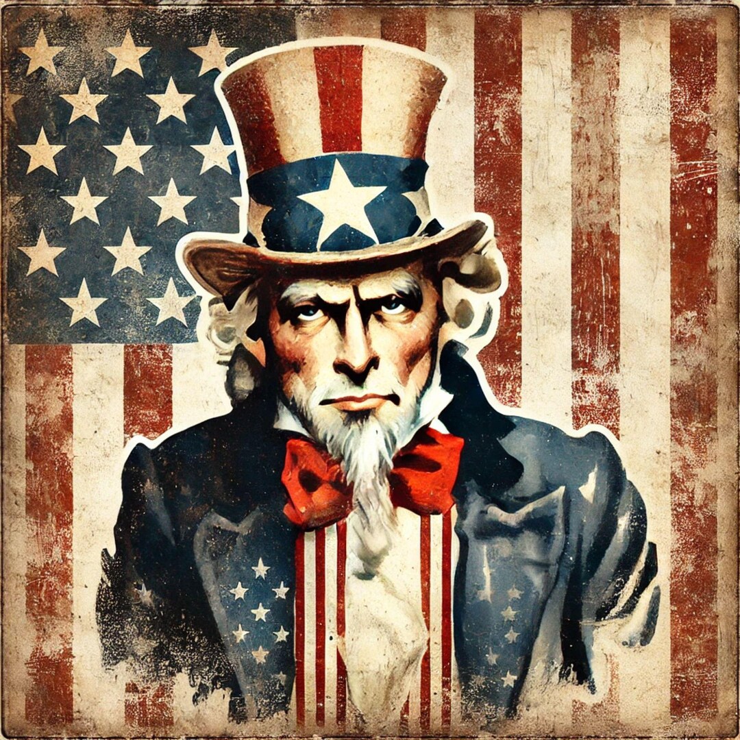 Vintage Uncle Sam Metal Sign - Patriotic Wall Decor, American Flag Art ...