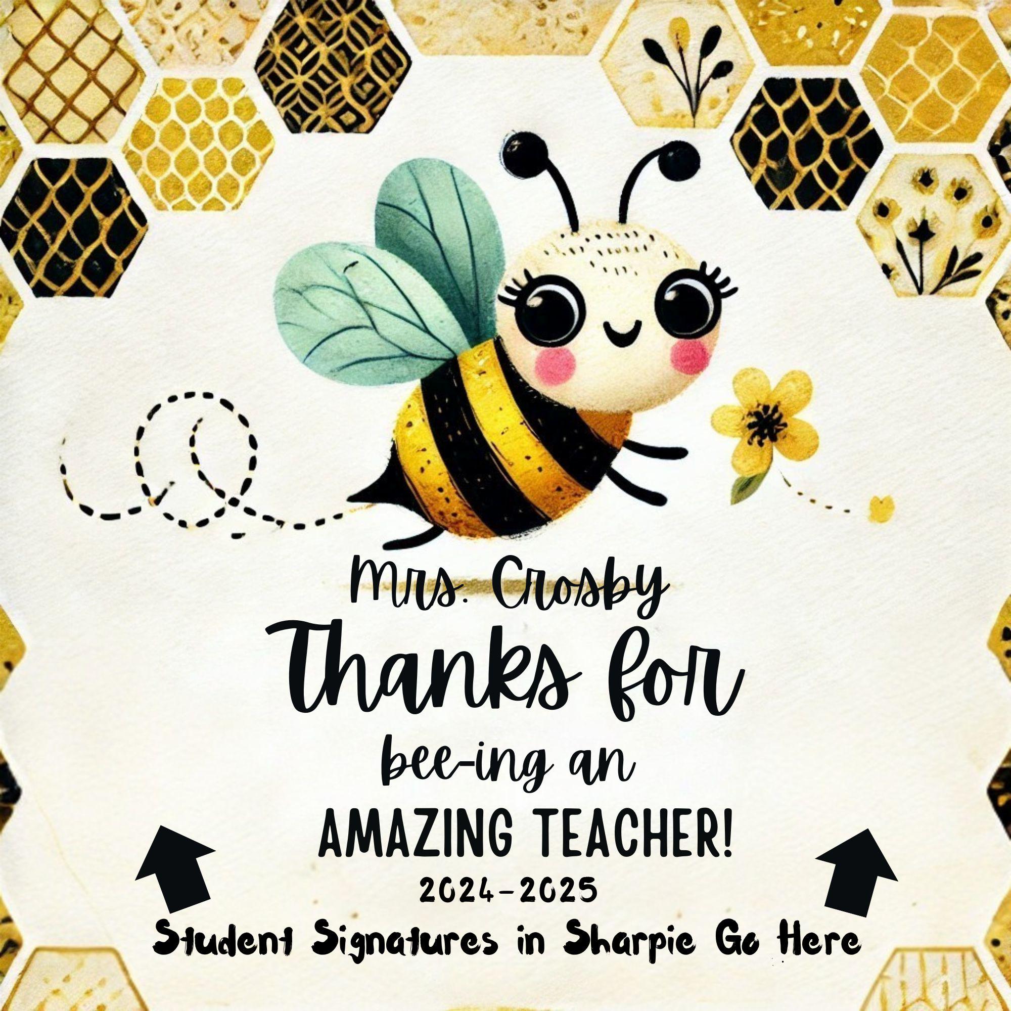 Bee Themed Teacher Appreciation Sign – Personalized 10x10 Aluminum Gift ...