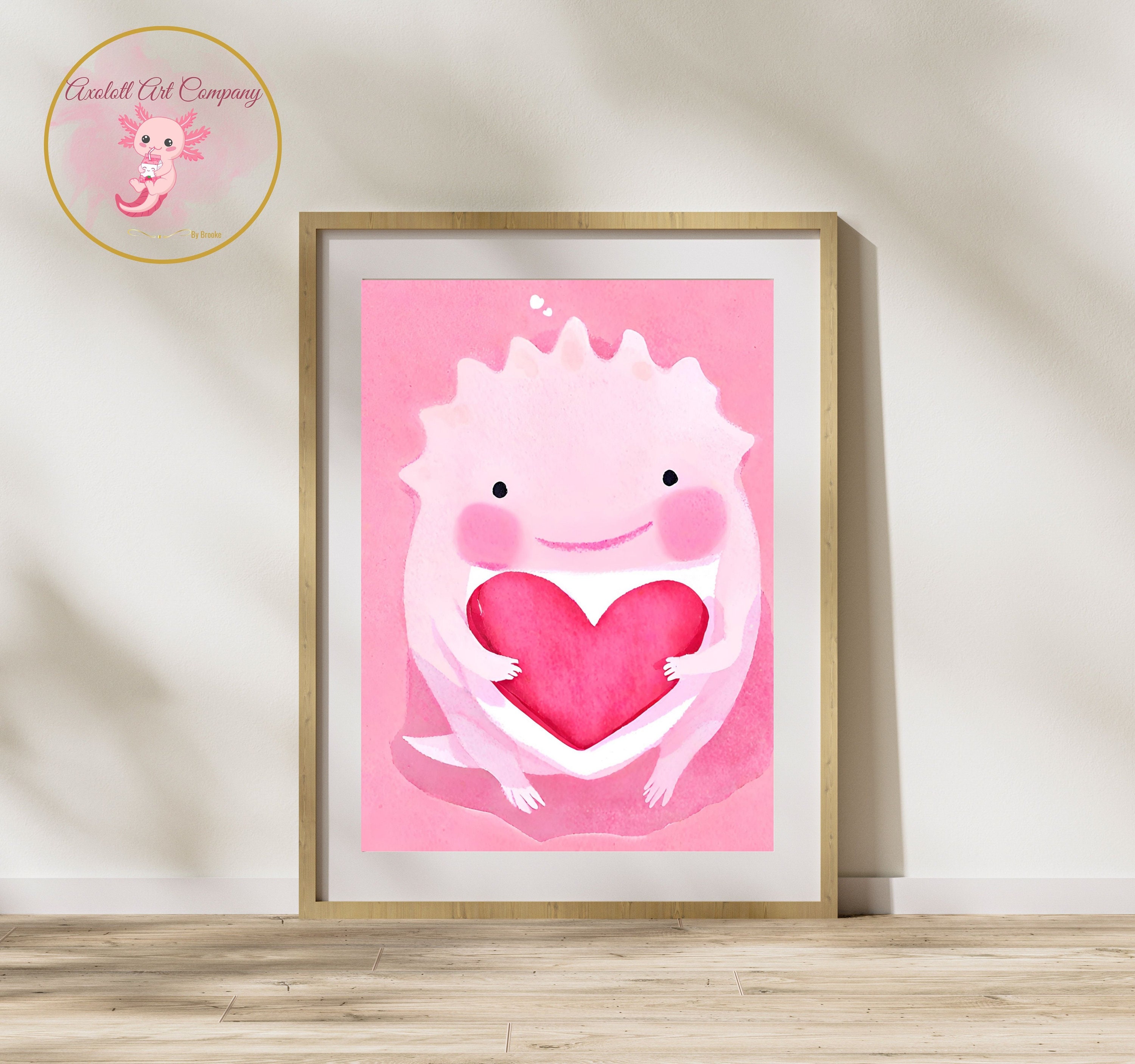 Axolotl Valentine Digital Art Set Download, DIY Axolotl Love Png Files ...