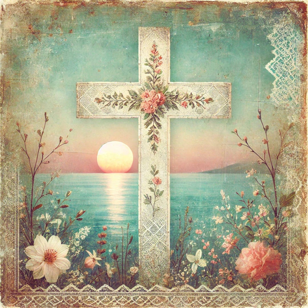 Handmade Spring Cross Aluminum Sign - Religious Wall Decor for Easter ...
