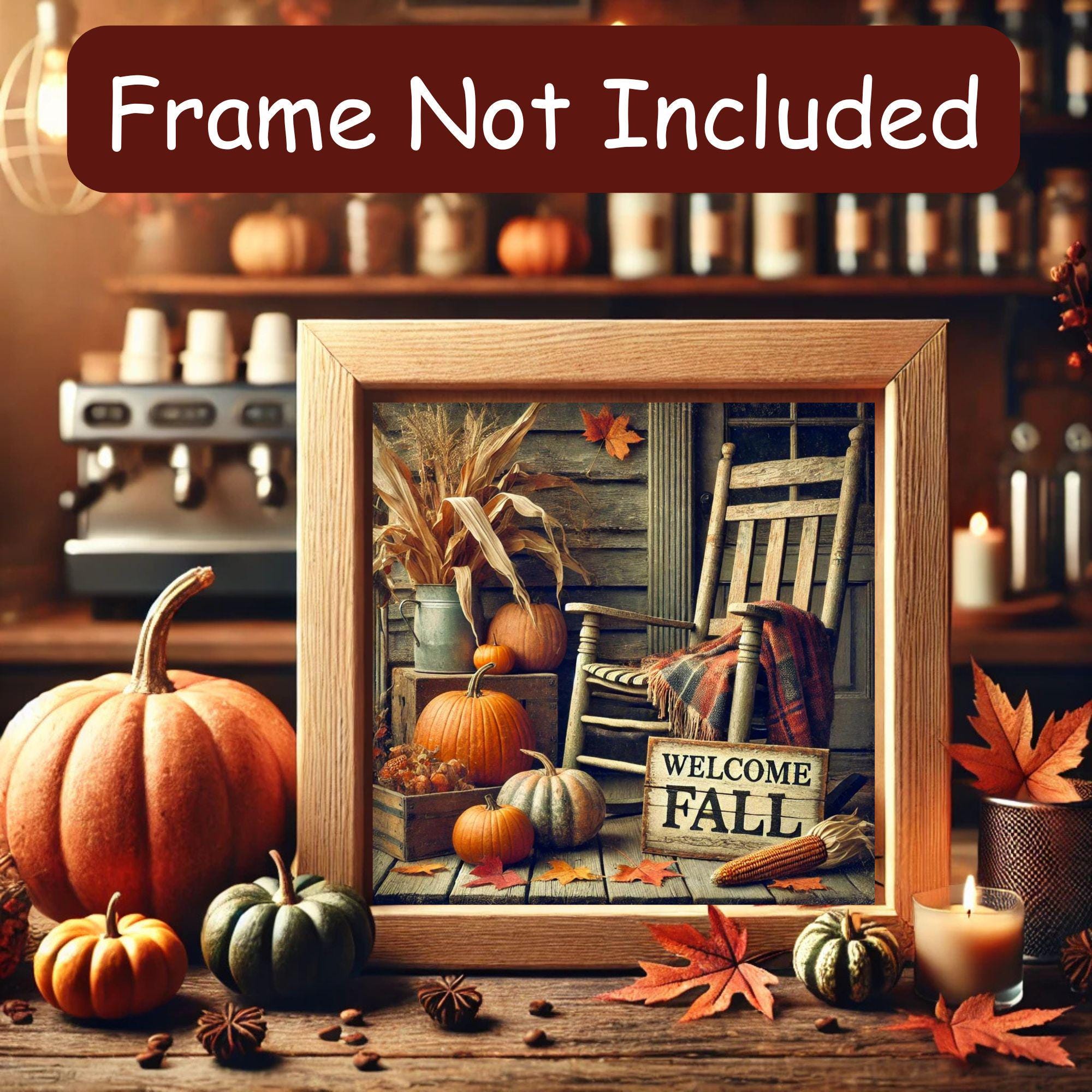 Welcome Fall Porch Sign, 10x10 Aluminum Autumn Wall Art, Rustic Pumpkin ...