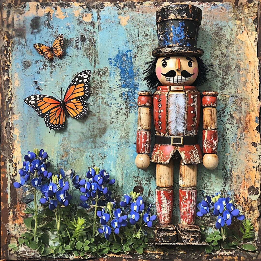 Rustic Summer Nutcracker Aluminum Sign – 10x10 Vintage Farmhouse Wall ...