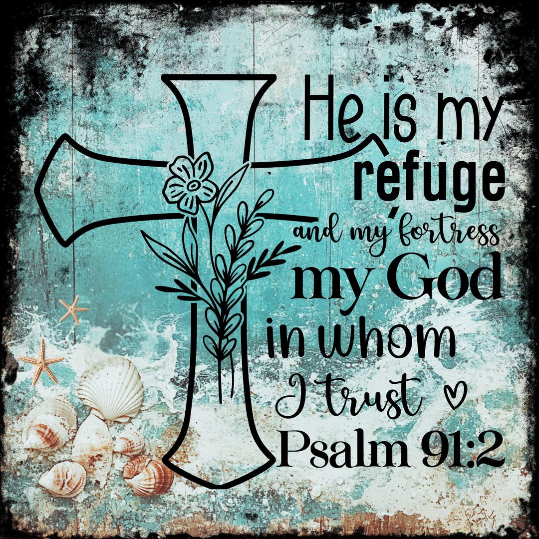 Psalm 91:2 Christian Wall Art | Coastal Scripture Sign - Etsy