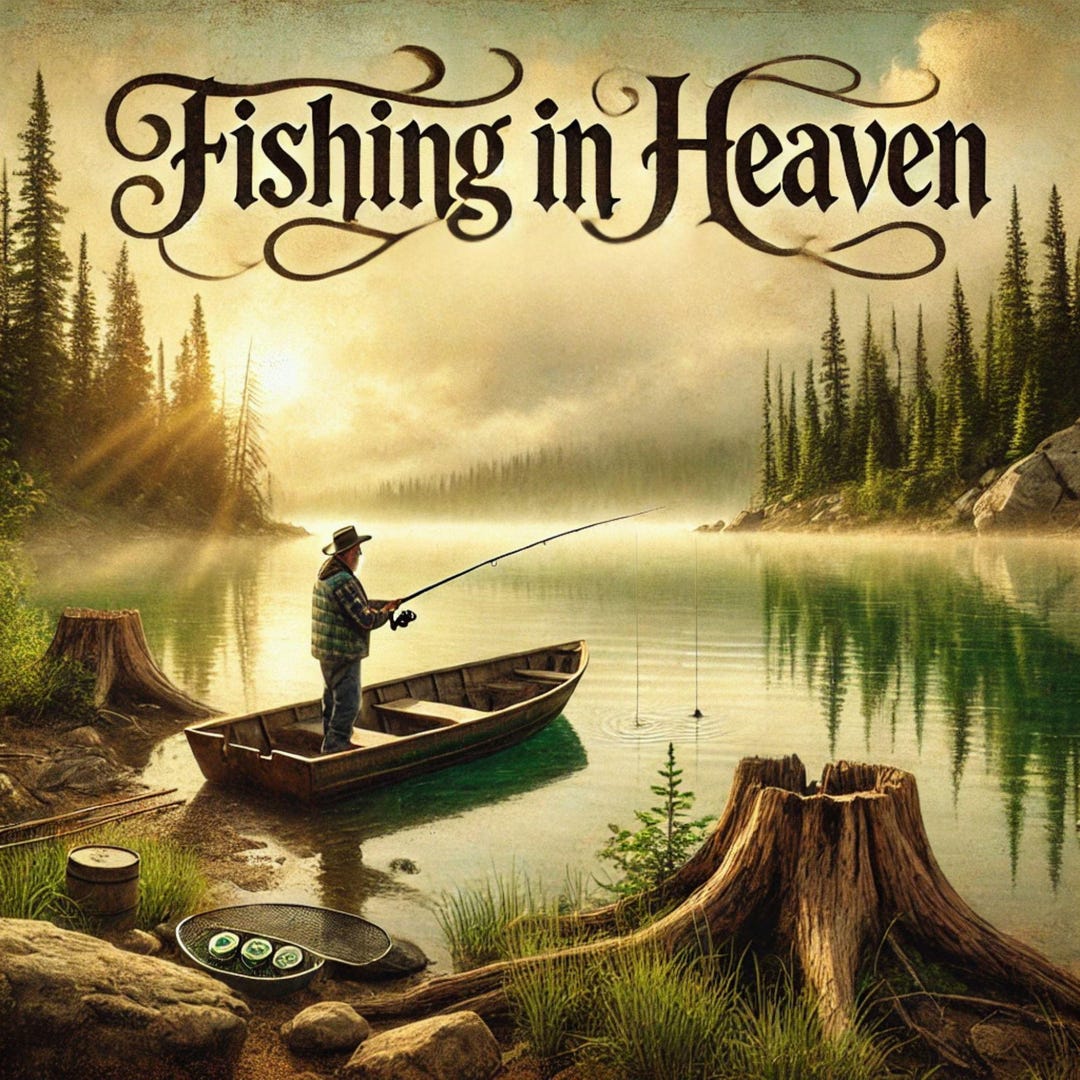 Fishing in Heaven Sign – 10x10 Aluminum Memorial Gift for Dad, Rustic ...