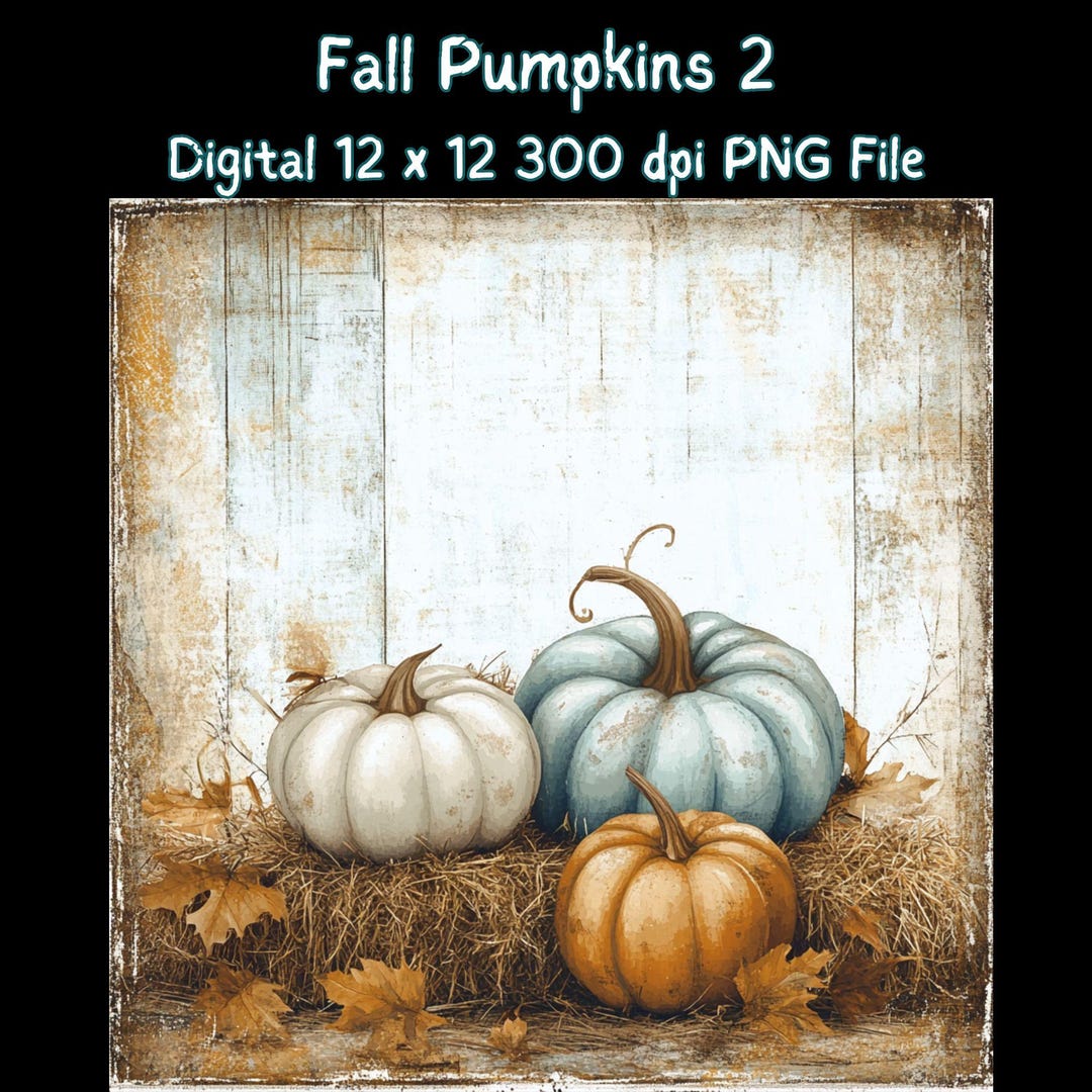 Blue Fall Pumpkin PNG, Pumpkin Wall Art, Fall Sublimation Image ...