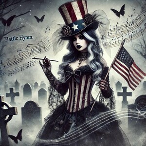 Gothic Battle Hymn Wall Sign, Patriotic Cemetery Art, 4th of July ...
