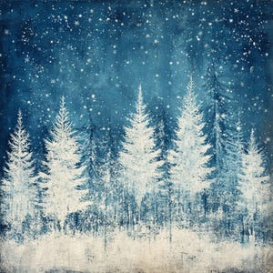 Winter Blues Trees Sign | 10x10 Aluminum Holiday Wall Art | Rustic ...