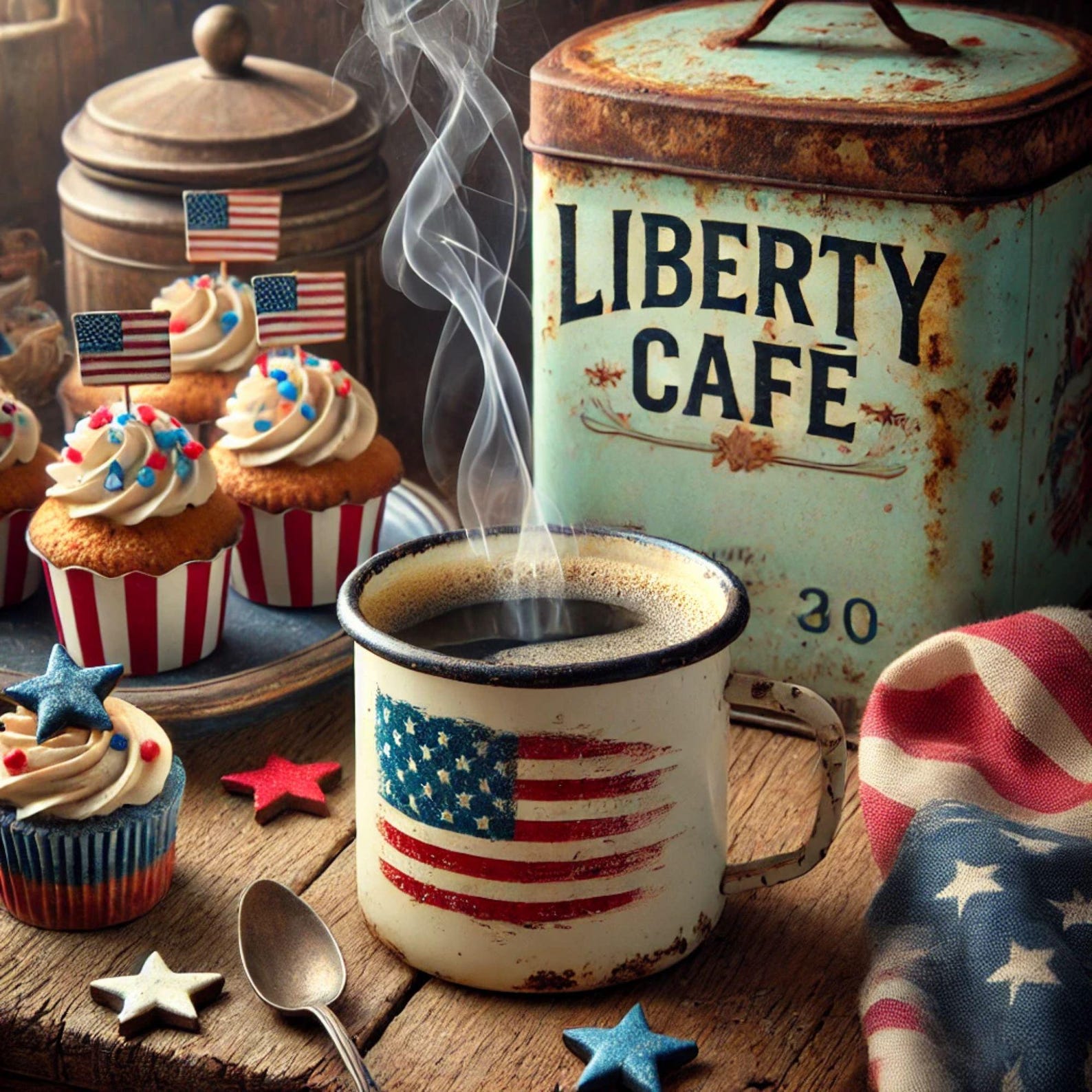 Vintage Liberty Café Metal Sign - Retro American Coffee Shop Decor ...