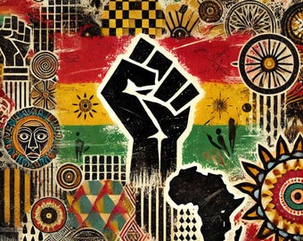 Pan-african Unity Aluminum Sign Black Power Fist Wall Art With Tribal ...