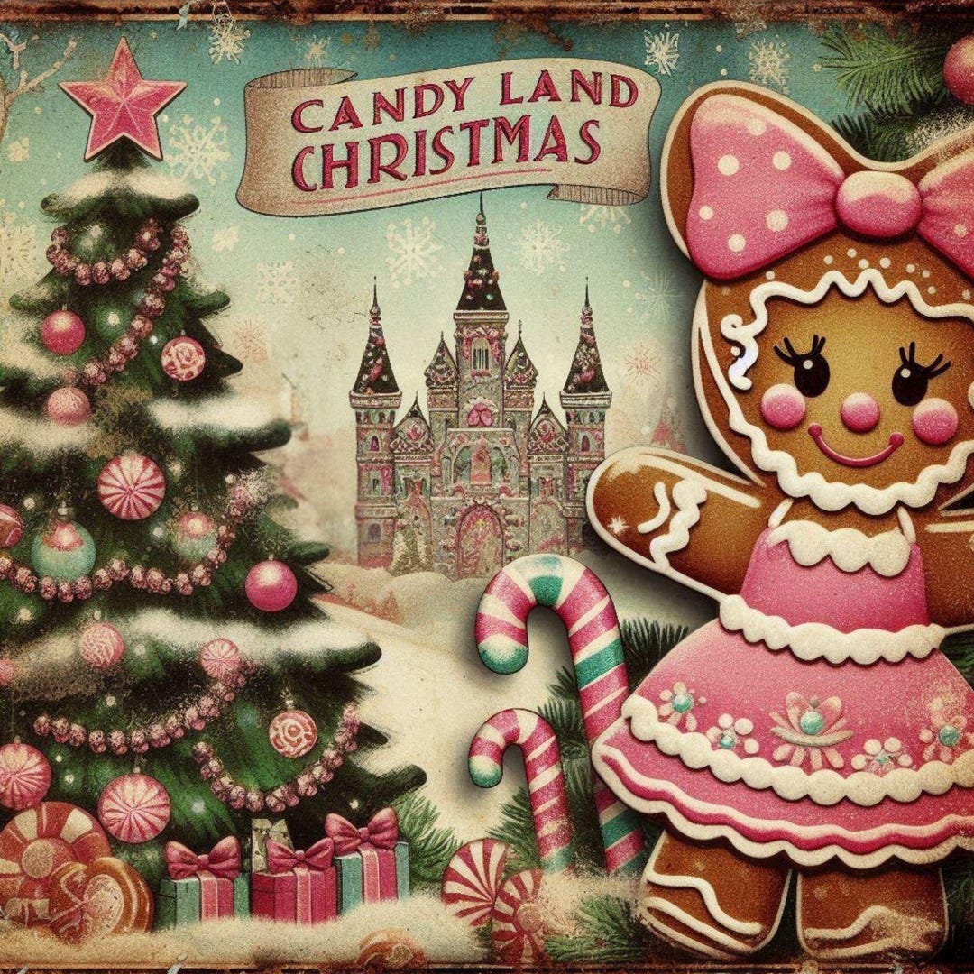 Christmas Pink Gingie Metal Wreath Sign, Gingerbread Distressed Wall ...