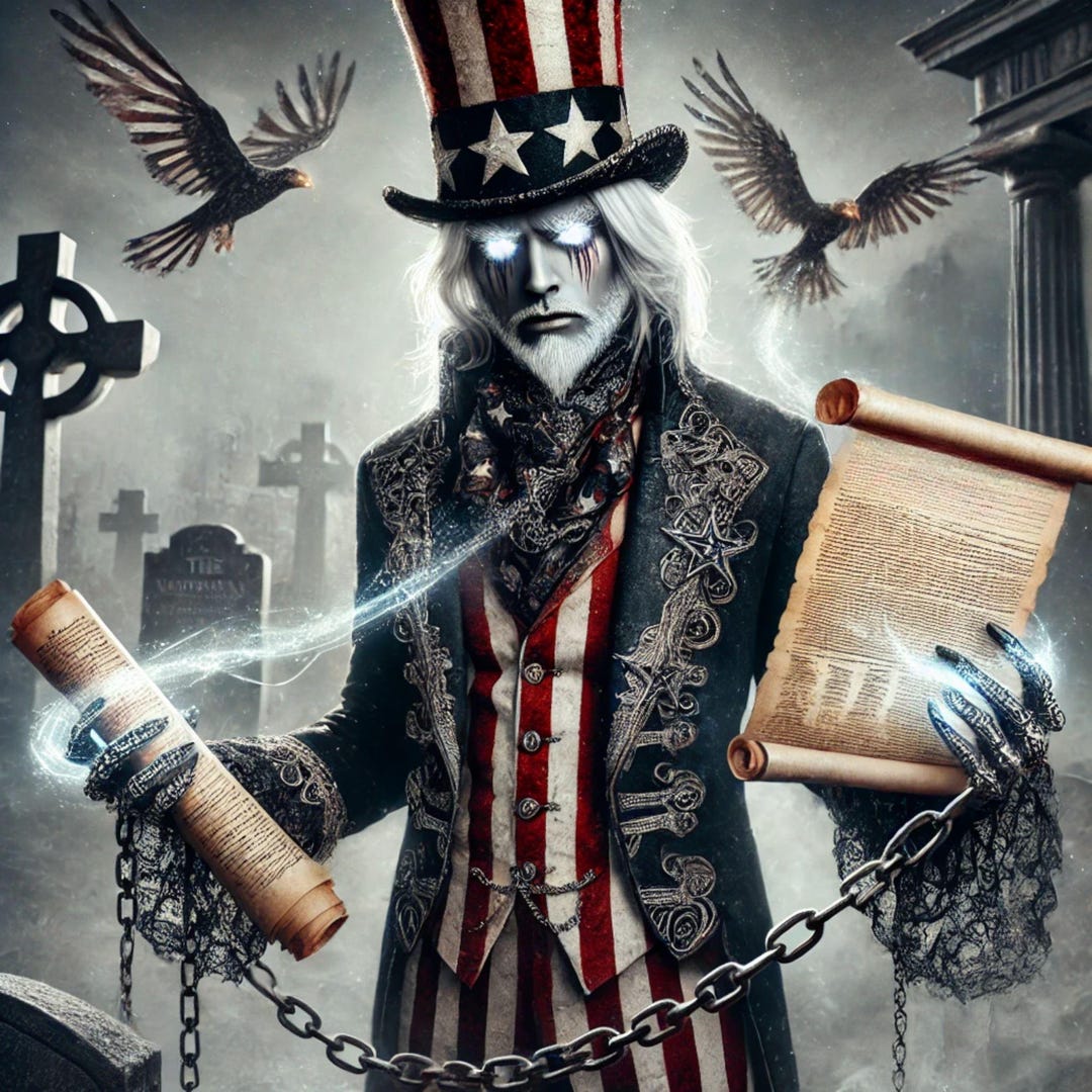Gothic Uncle Sam Sign, 10x10 Patriotic Halloween Decor, Dark Americana ...