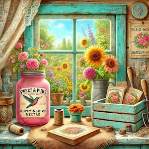 Sweet & Pure Hummingbird Nectar Sign, Garden Art Metal Sign, 10x10 ...