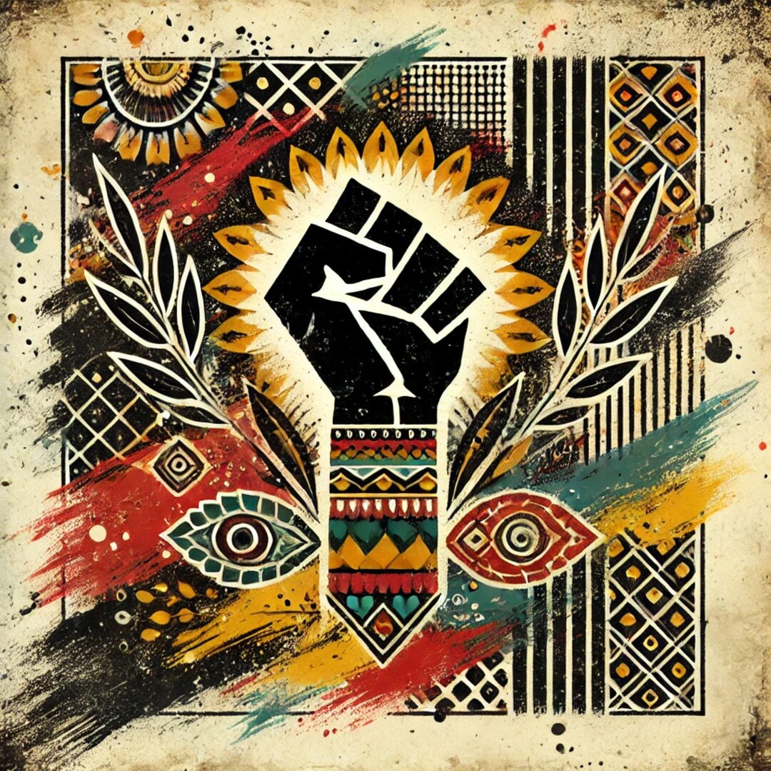 Black History Month Aluminum Sign, Afrocentric Fist Design for Home ...