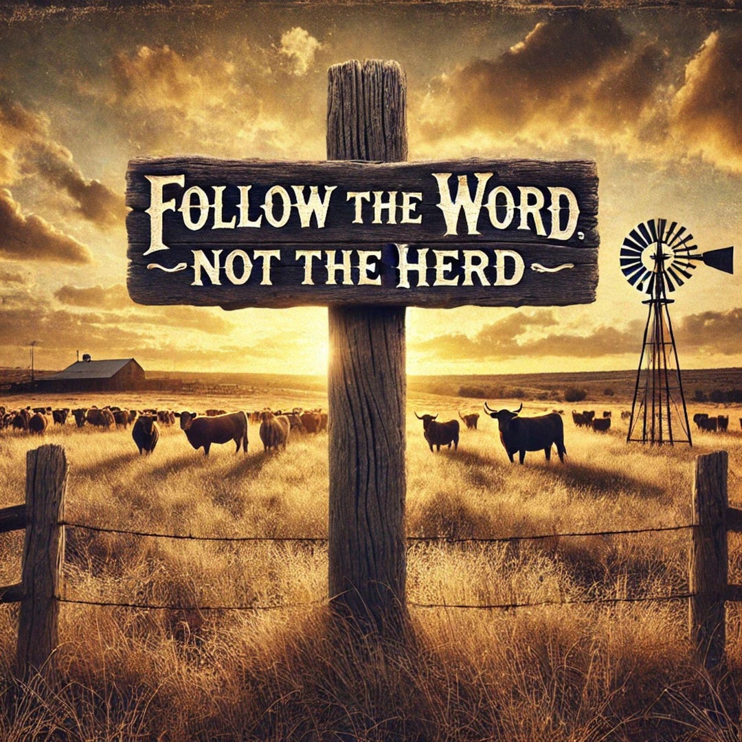 Christian Farmhouse Sign – Follow the Word Not the Herd Wall Art ...