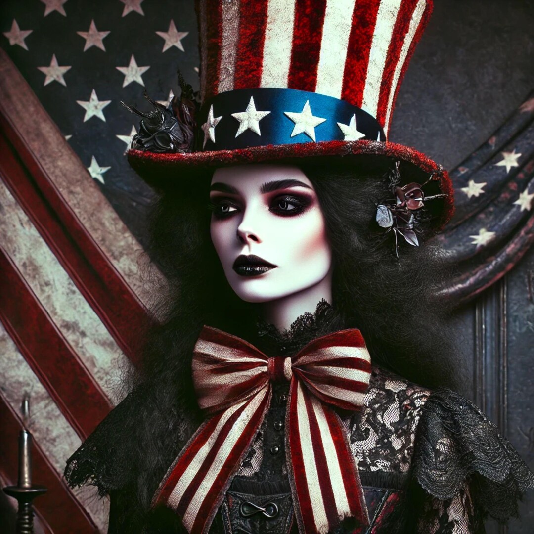 Gothic Uncle Sam Wall Sign, Dark Americana Decor, Patriotic Victorian ...