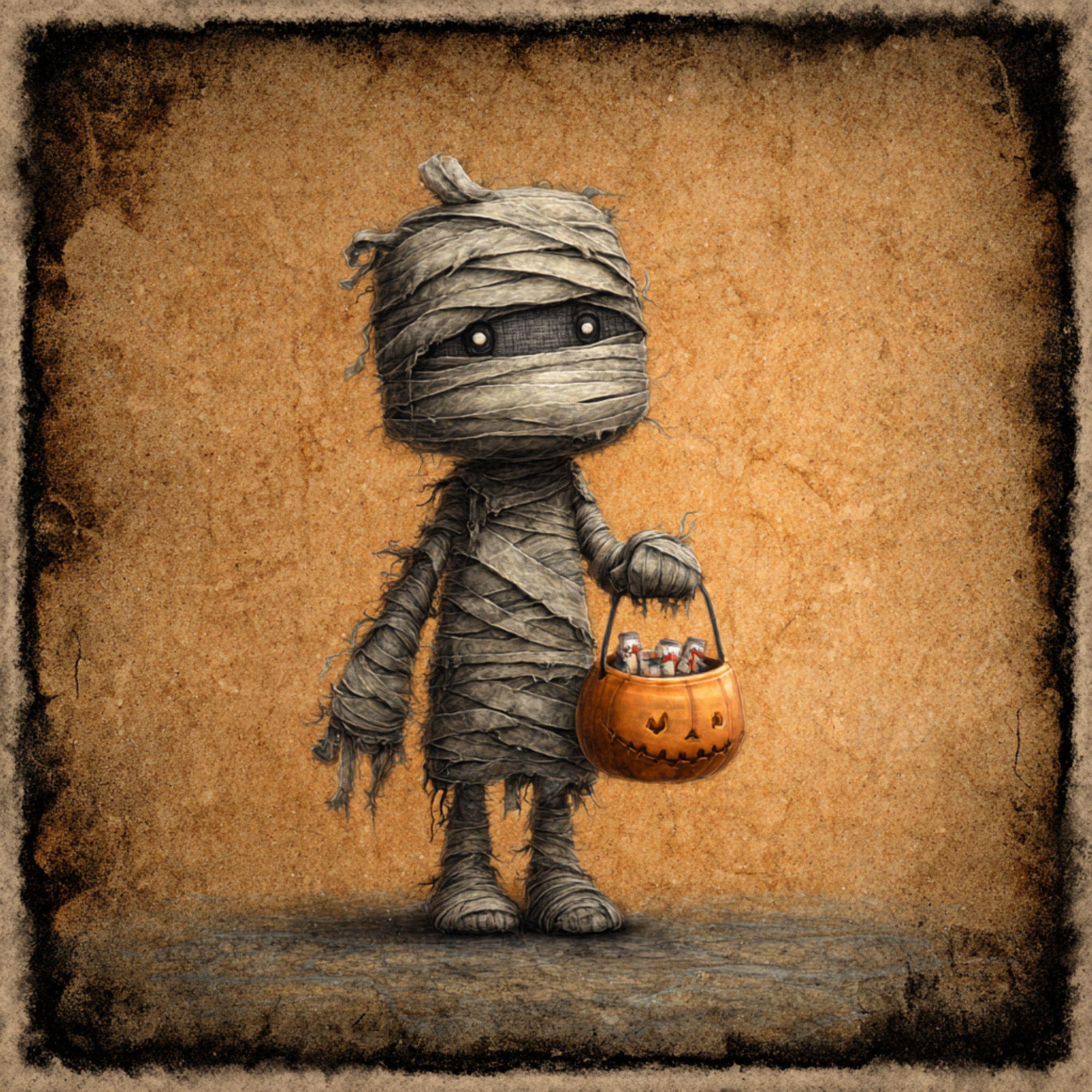 Cute Mummy Halloween Aluminum Sign, Spooky Kids Decor (10x10) - Etsy
