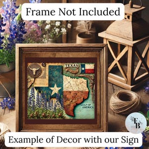 Rustic Texas-themed Metal Sign - Bluebonnet Decor, Lone Star State Art ...
