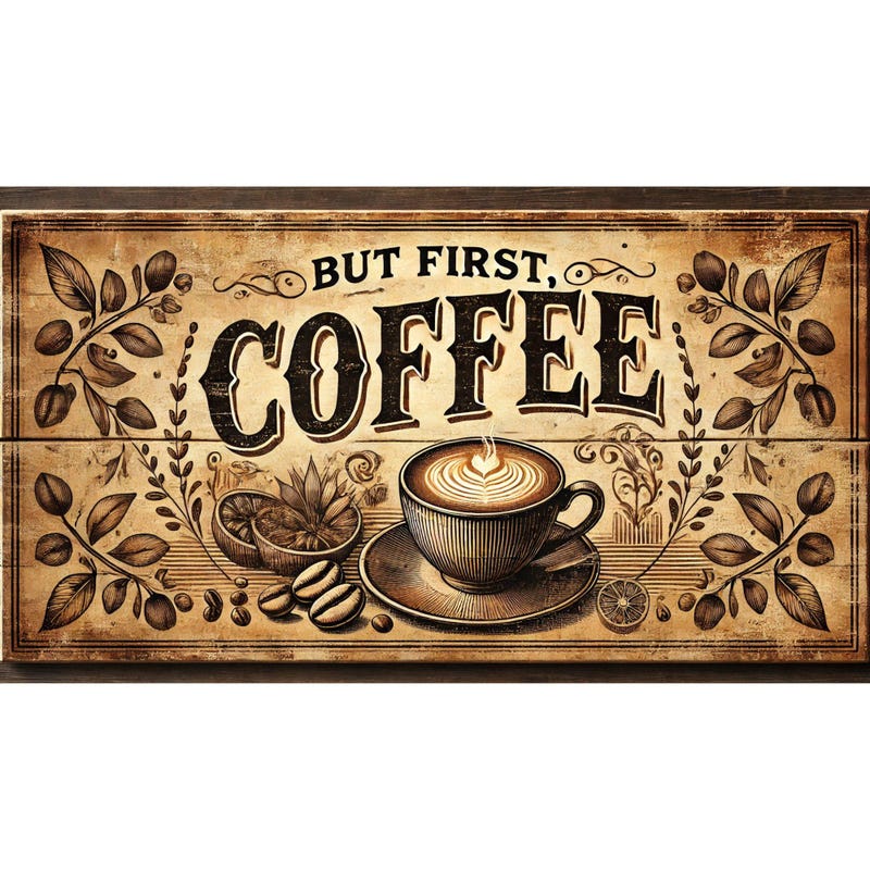 But First Coffee Sign - Etsy
