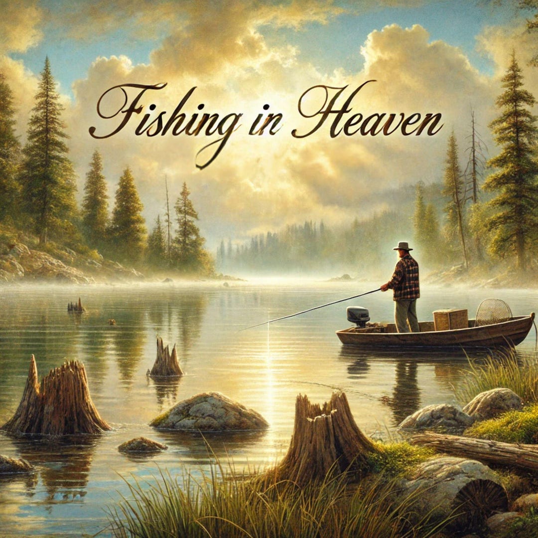 Fishing in Heaven Memorial Sign, 10x10 Aluminum Fishing Sign, Loss of ...