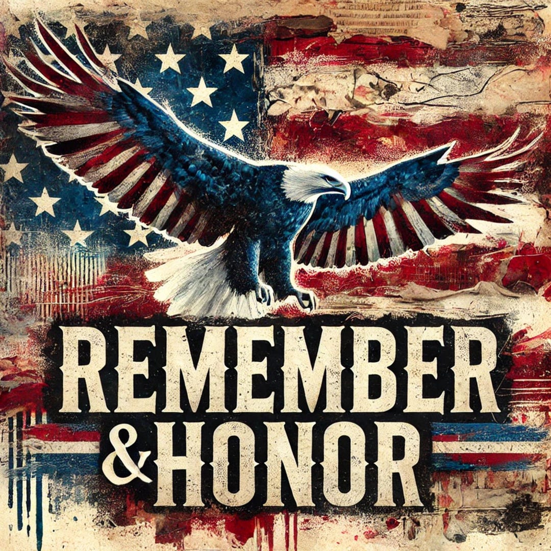Remember & Honor Eagle Metal Sign - Patriotic American Flag Wall Art ...