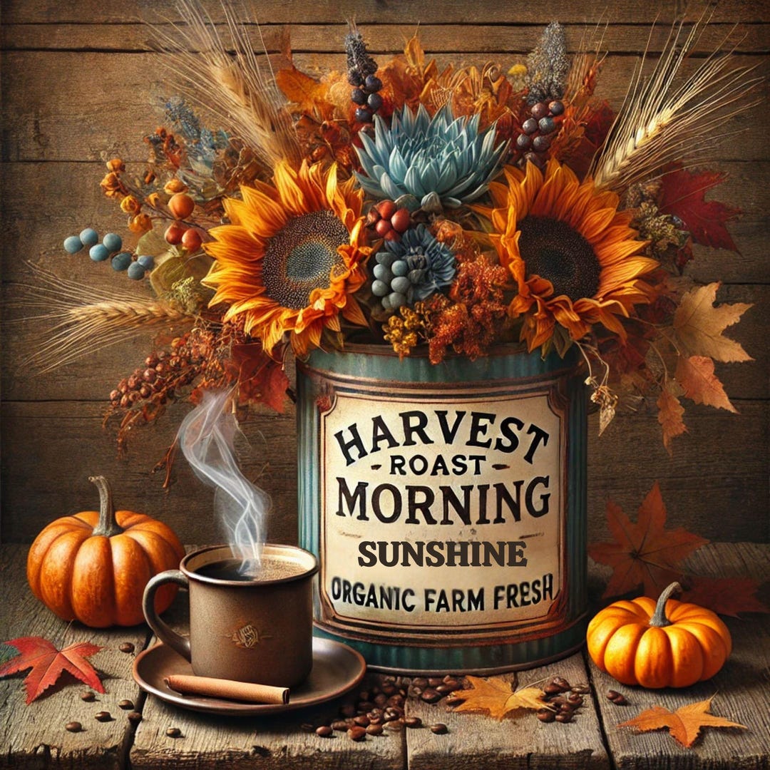Farmhouse Fall Coffee Sign, Harvest Morning Sunshine Wall Decor, Autumn ...