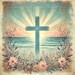 Handmade Spring Cross Aluminum Sign - Religious Wall Decor for Easter ...
