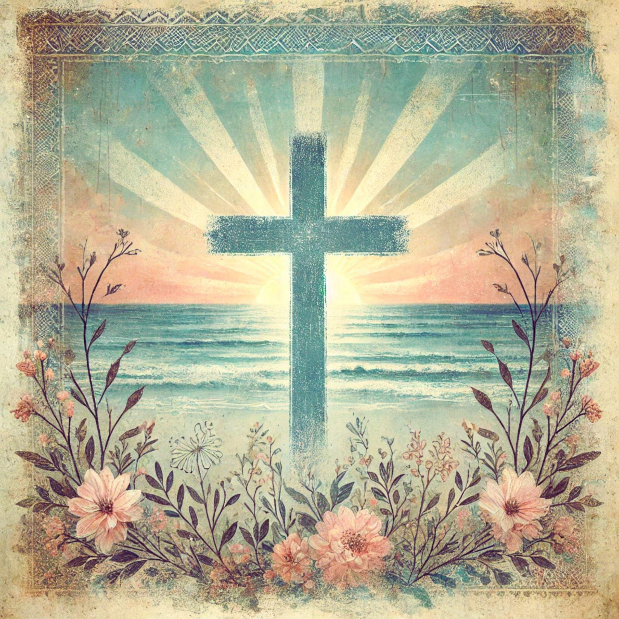 Handmade Spring Cross Aluminum Sign - Religious Wall Decor for Easter ...