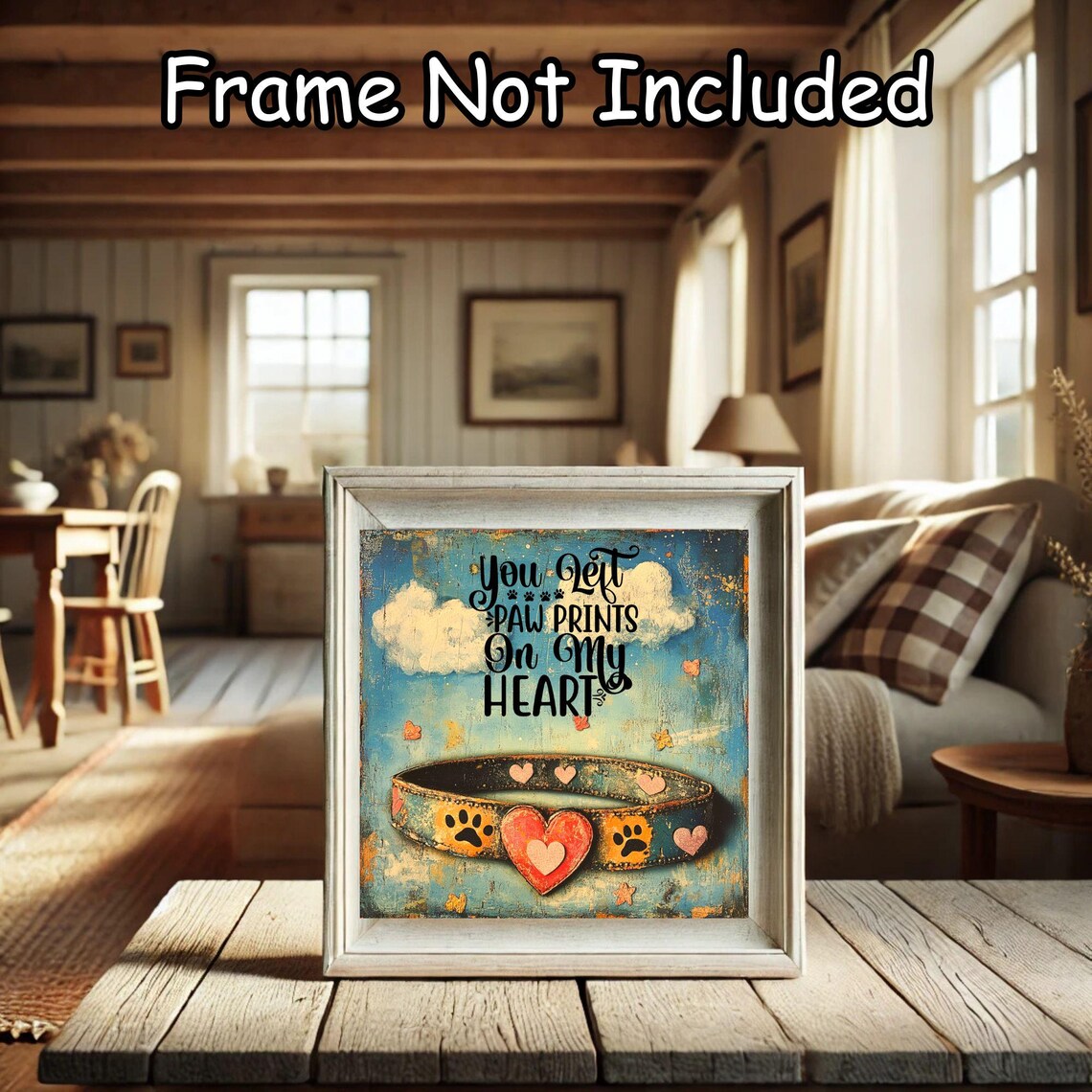 You Left Paw Prints on My Heart Sign, Pet Memorial Wall Art, Rainbow ...