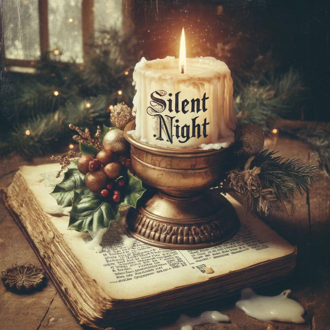 Christmas Silent Night Metal Wreath Sign, Christmas Wall Art, Rustic ...